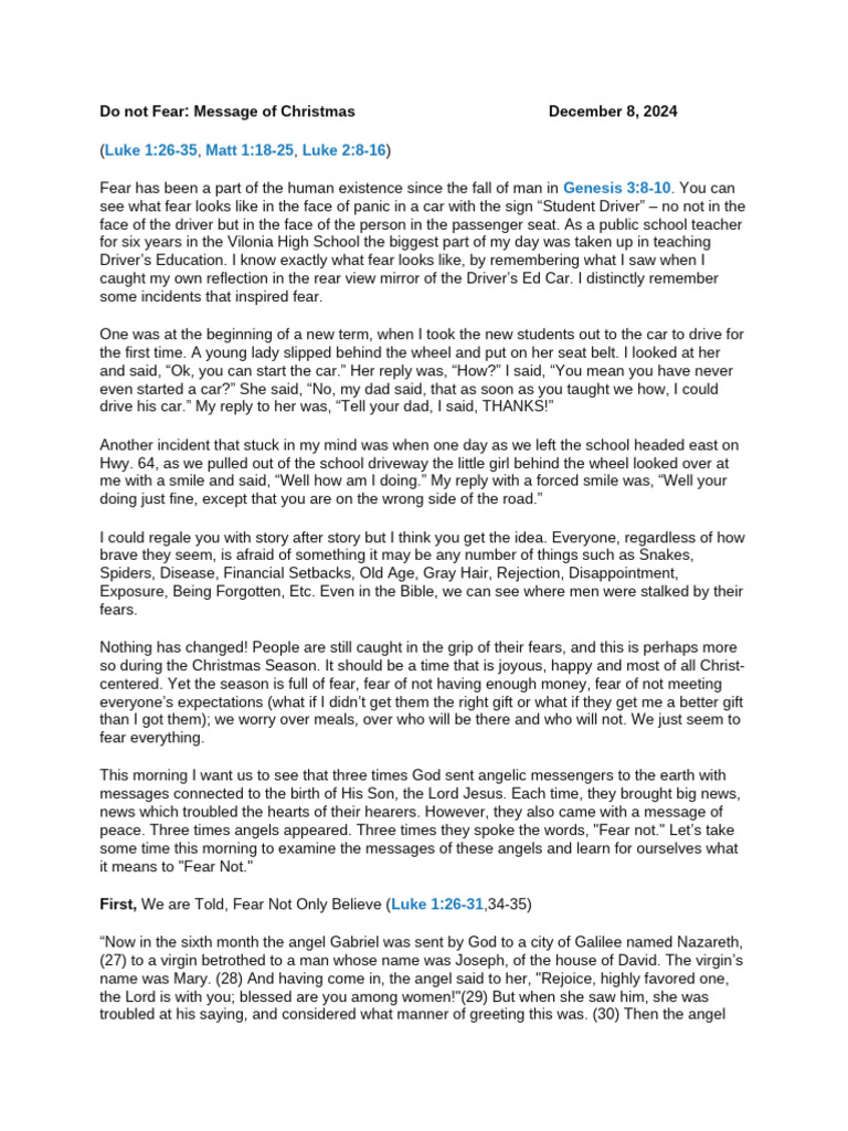 Christmas: Embrace Faith, Not Fear | PDF | Mary, Mother Of Jesus ...