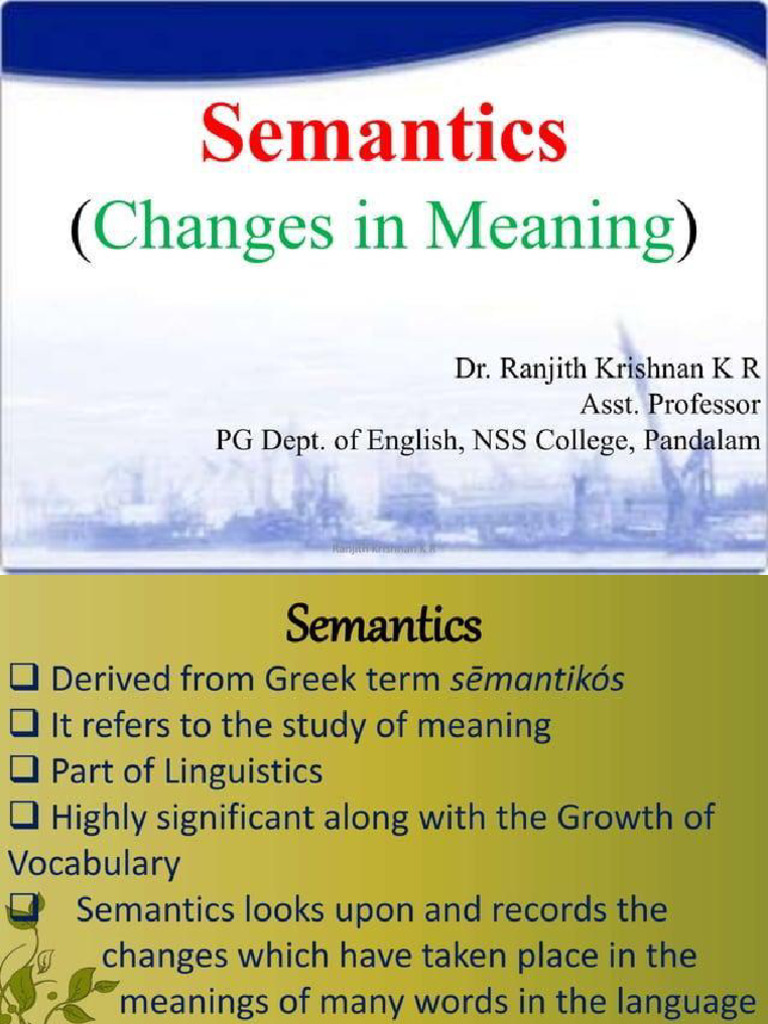 Semantic Changes in Language History | PDF