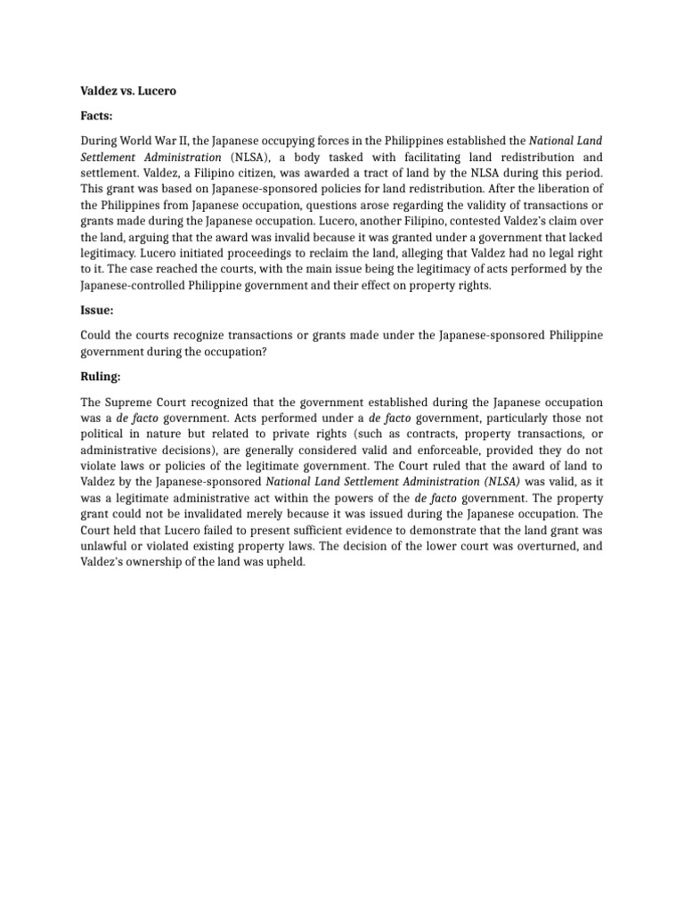 Valdez vs. Lucero | PDF