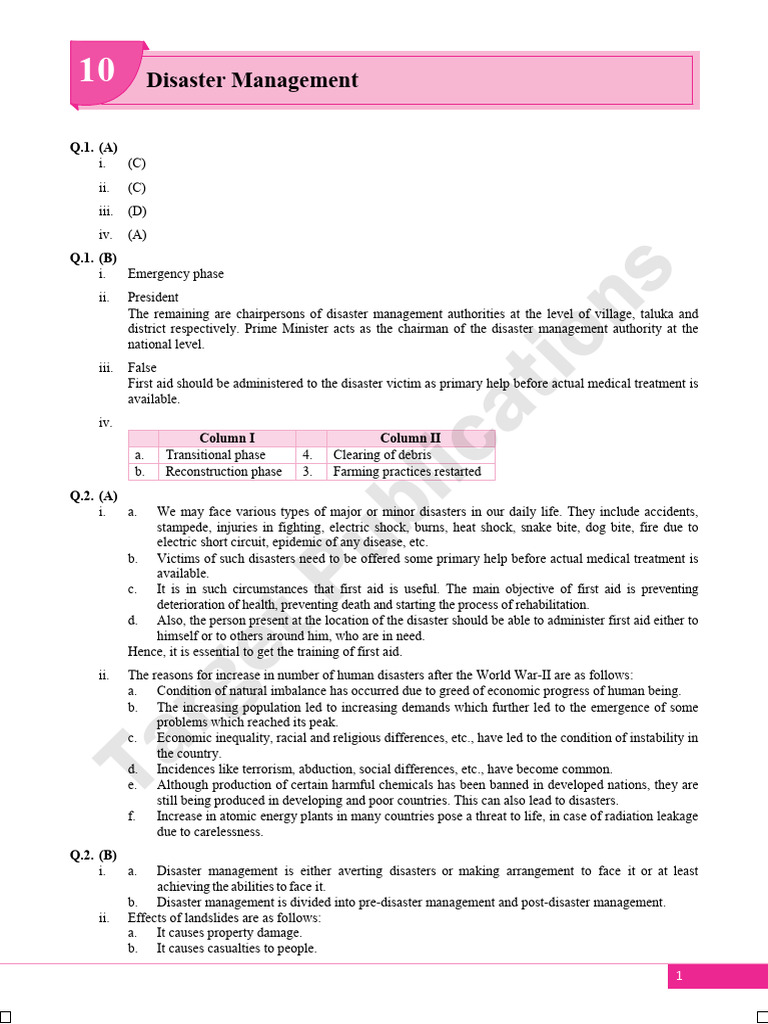 H 10 Disaster Management - 659f77b3e15e2 | PDF | Natural Disasters ...