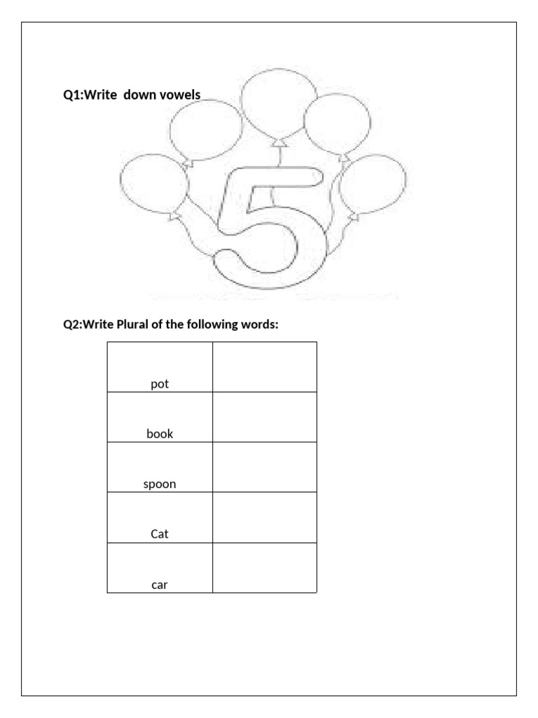 English Paper kg3 | PDF