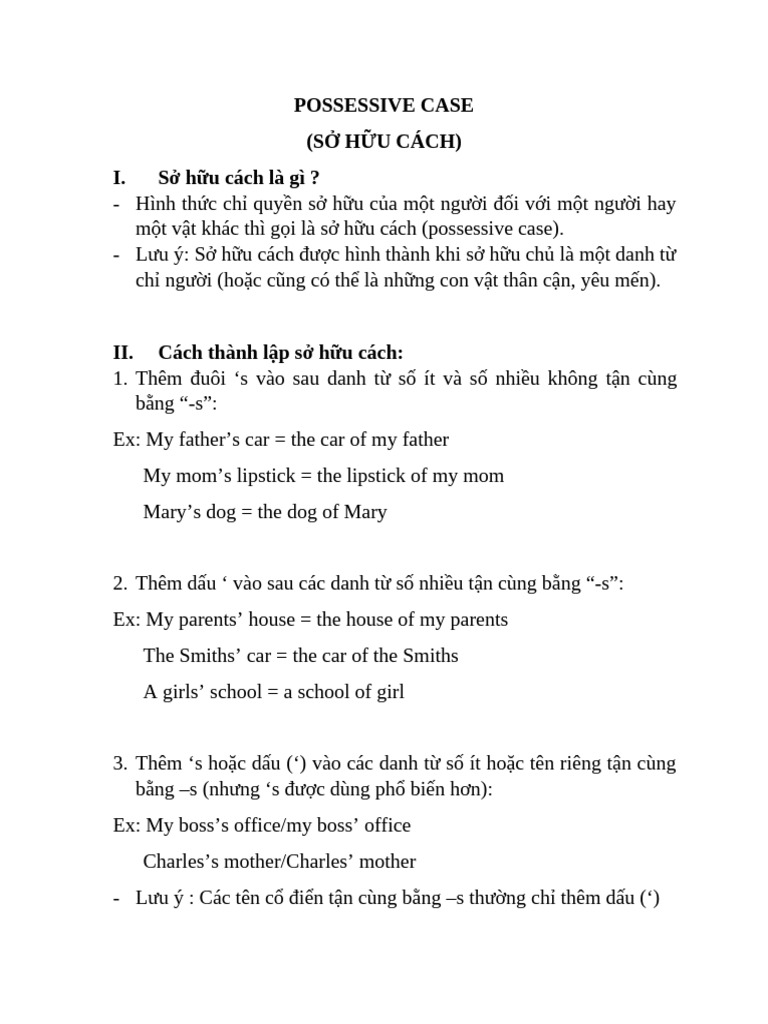Possessive Case | PDF