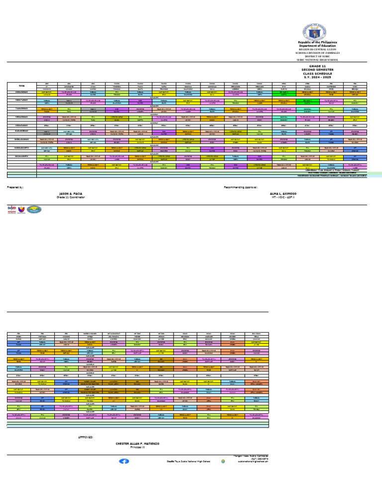 2ND Semester 01 05 2025 G11 Class Program S.Y. 2024 2025 | PDF