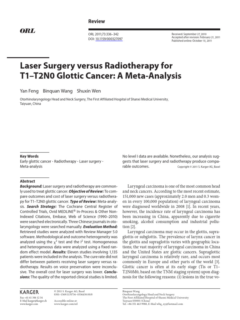 Feng Meta Analysis ASCO Reference | PDF | Larynx | Radiation Therapy