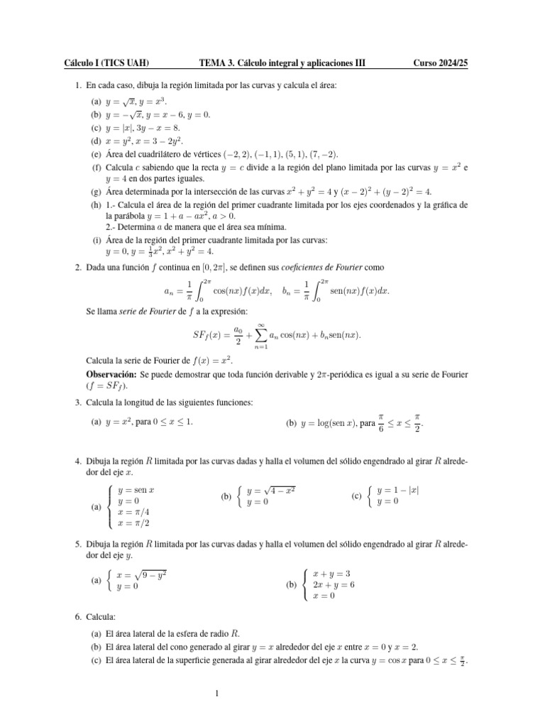 EJ Tema3-3 Enunciados | PDF | Objetos matemáticos | Geometría Elemental