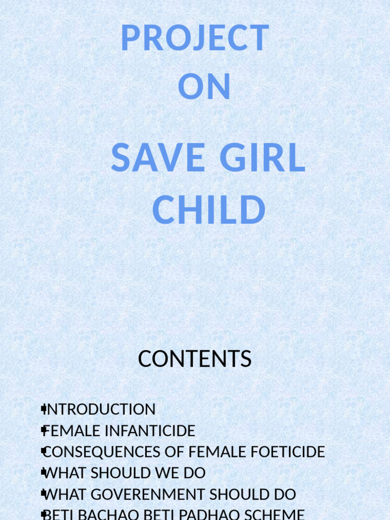 Save the Girl Child: Awareness & Action | PDF