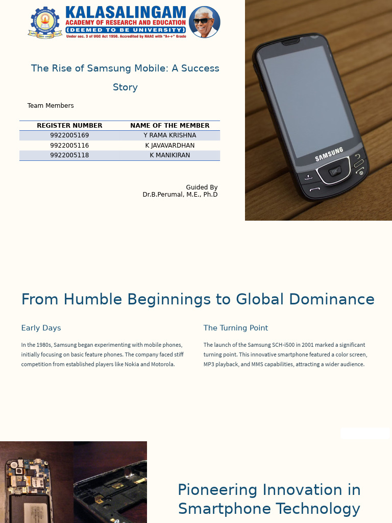The Rise of Samsung Mobile A Success Story | PDF | Smartphone ...