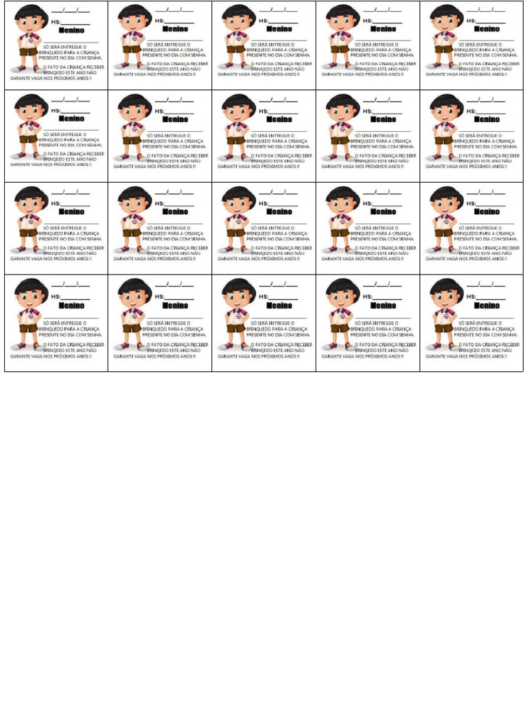 Senhas Meninos | PDF