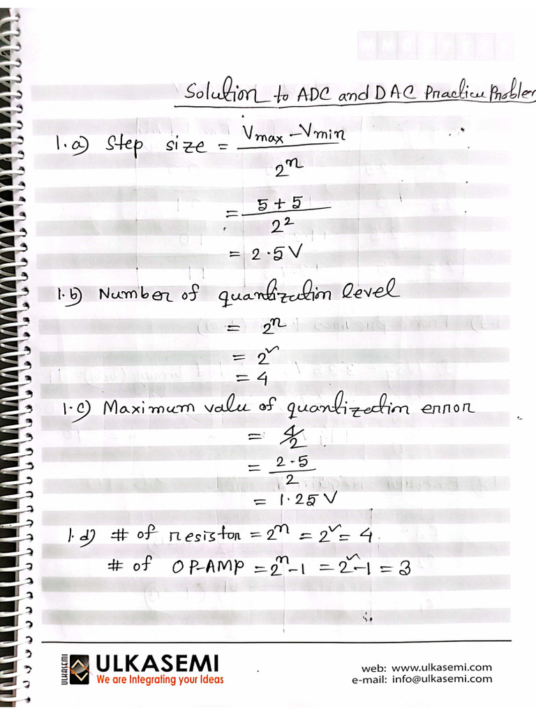 ADC DAC Practice Problem Solution | PDF