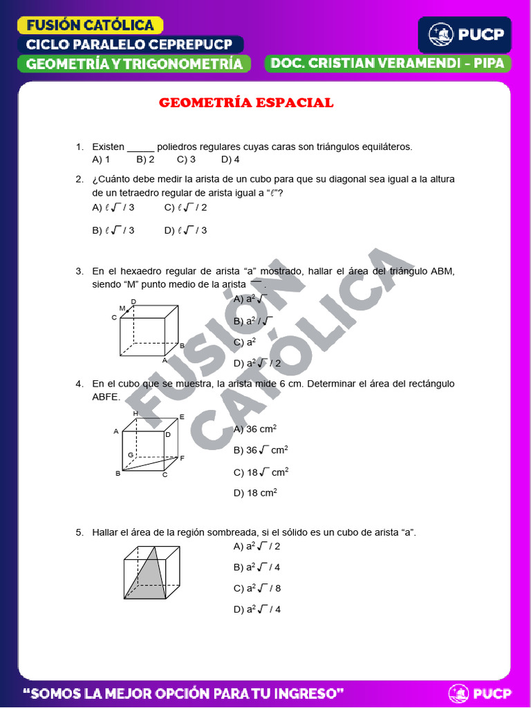 Geometria Espacial Fusión 2 | PDF | Formas geométricas | Geometría euclidiana