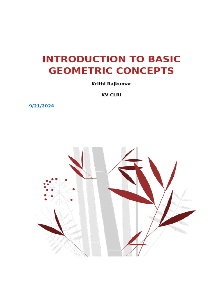 Introduction To Basic Geometric Concepts | PDF | Angle | Line (Geometry)