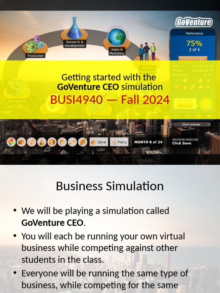 GoVenture CEO Simulation Student Directions Slides | PDF | Subscription ...