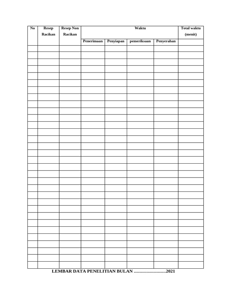 Lembar Penelitian Resep (1) | PDF