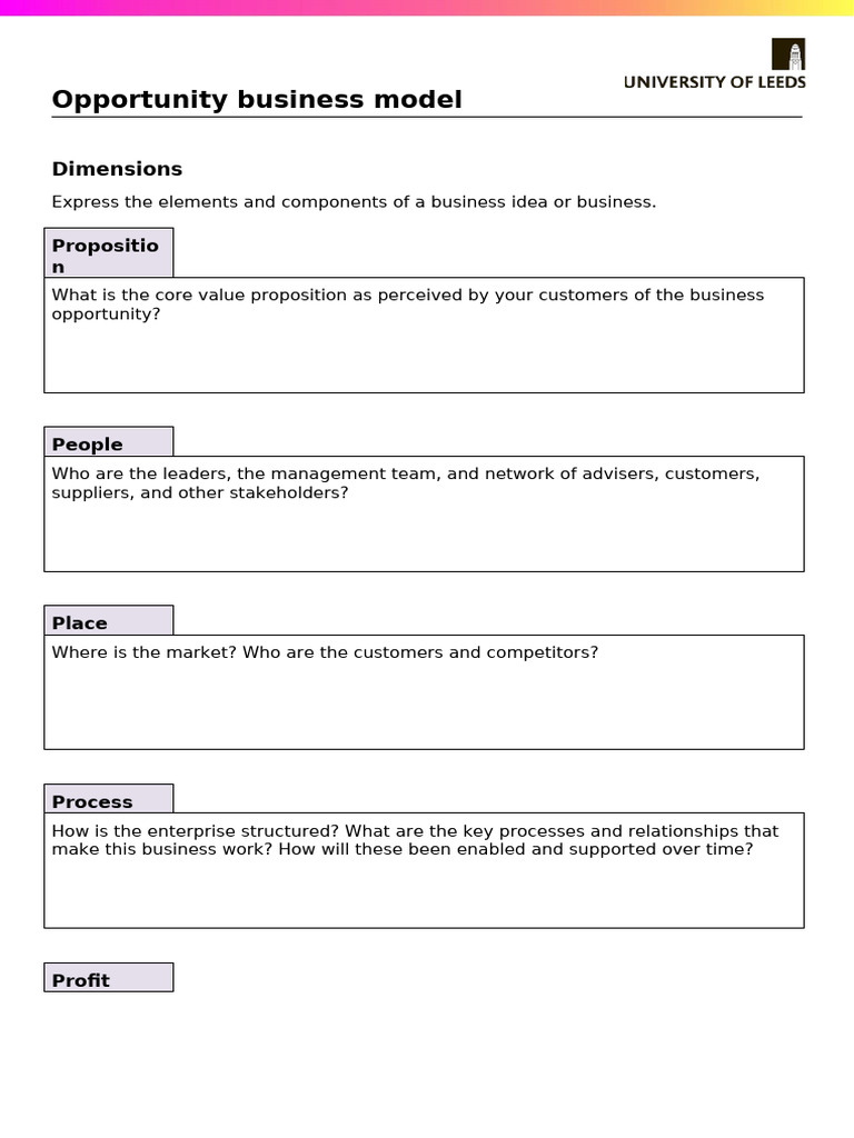 Opportunity Business Model | PDF