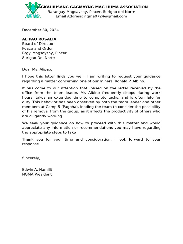 Letter Request Pdf