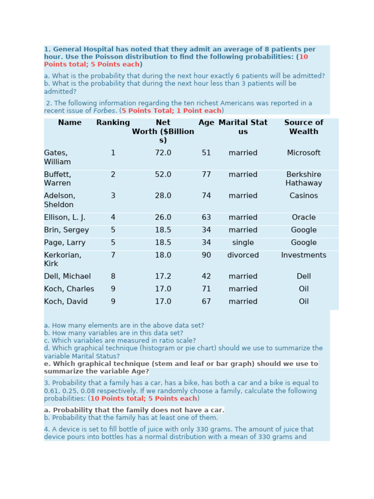 Probability and Statistics Problems | PDF | Normal Distribution | Probability Distribution