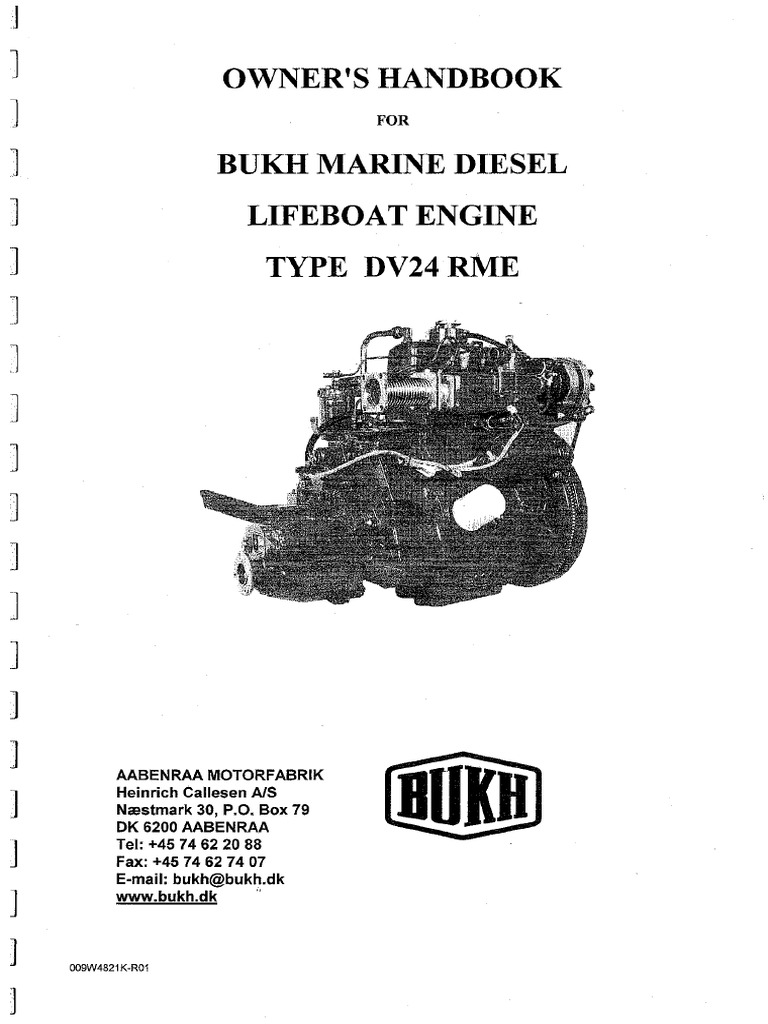 Owner's Handbook For Bukh Marine Diesel Lifeboat Engine Type | PDF