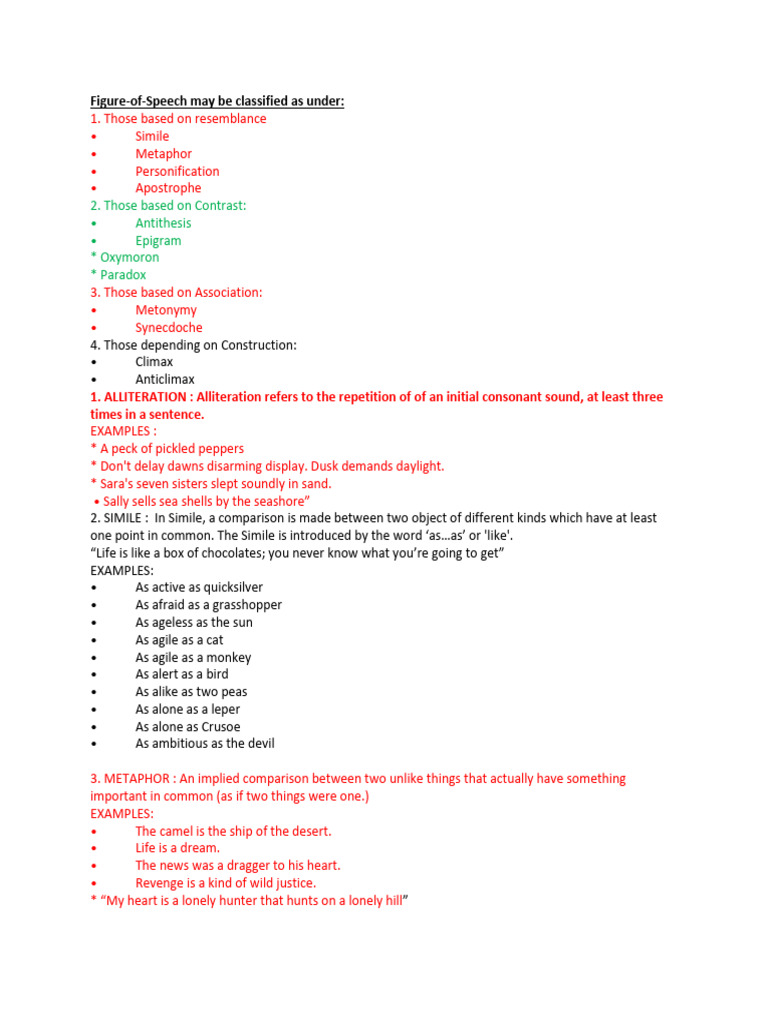 FIGURE OF SPEECH | PDF | Rhetorical Techniques
