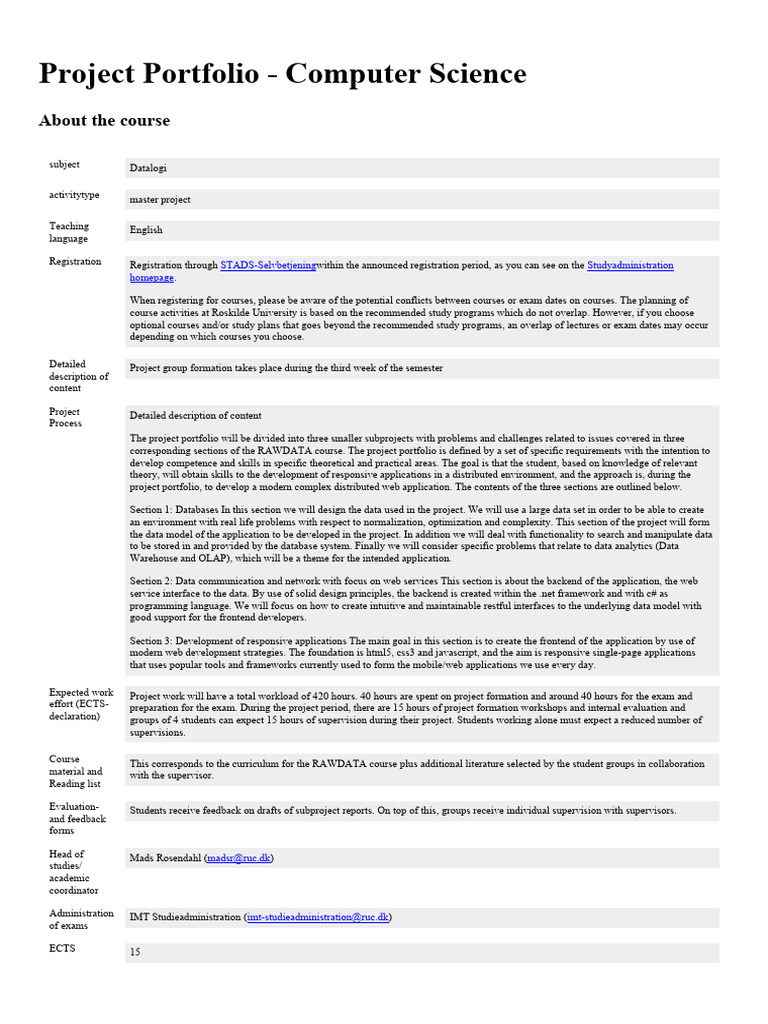 Project Portfolio Computer Science | PDF | Computer Science | Science