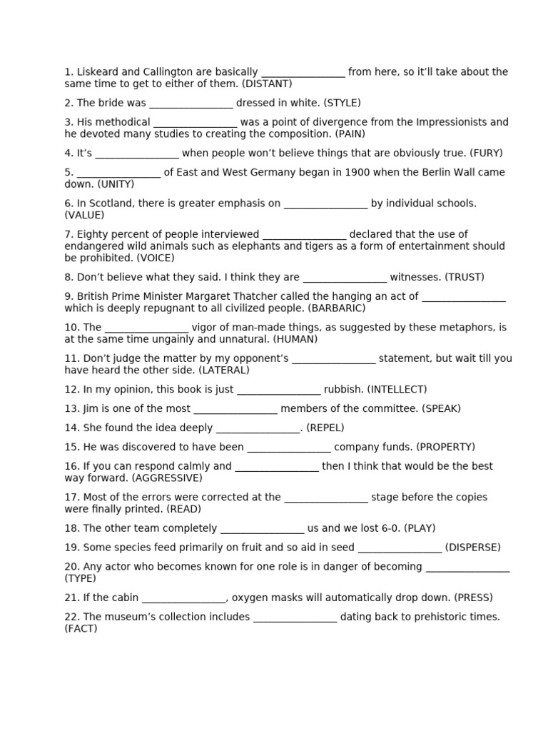 Word Formation Advanced | PDF
