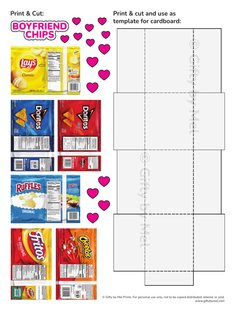 Gifty by Mel Boyfriend Chips Template | PDF