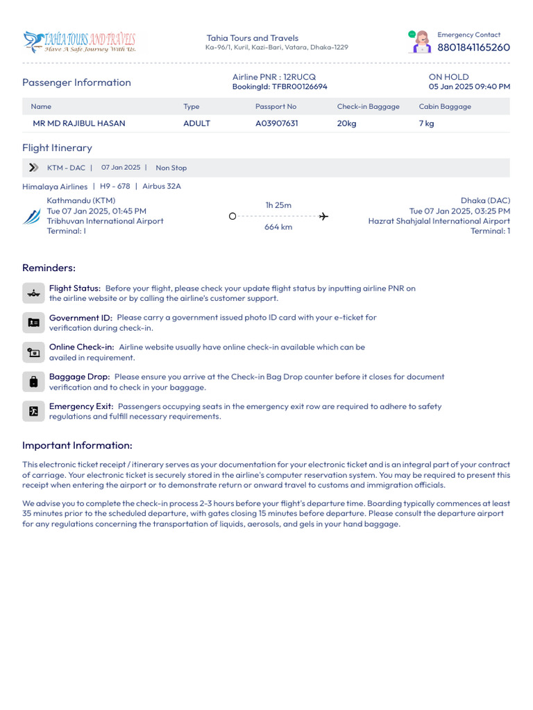 MD Rajibul Hasan-Tfbr00126694 | PDF | Airlines | Transport