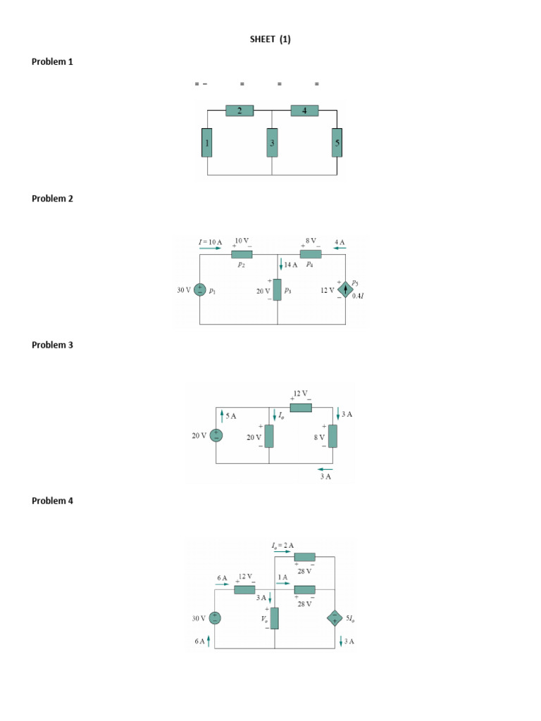 DC part sheets | PDF | Electrical Network | Physical Quantities
