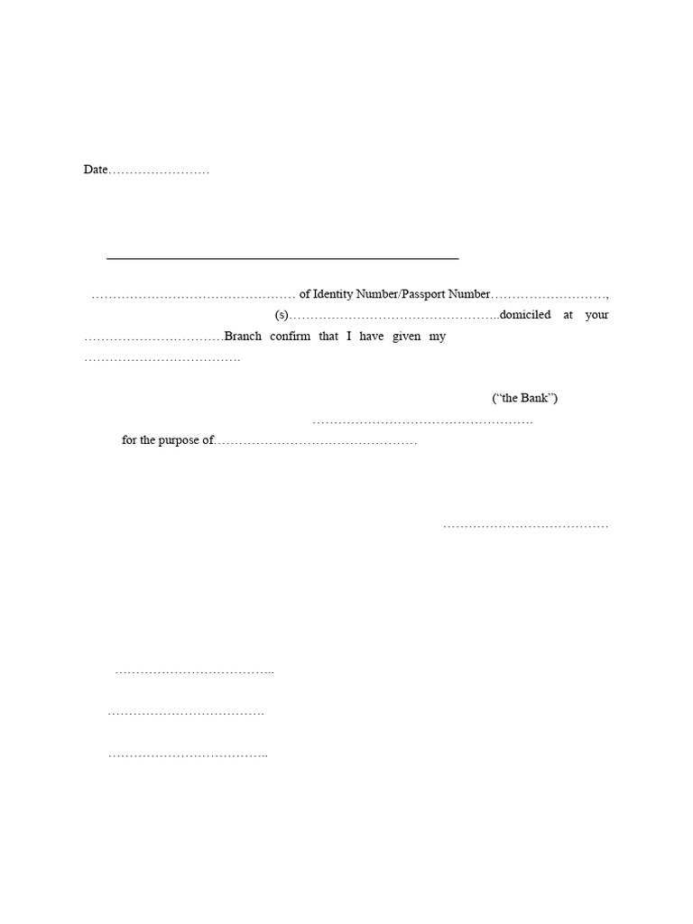 Cooperative Bank Consent Letter | PDF