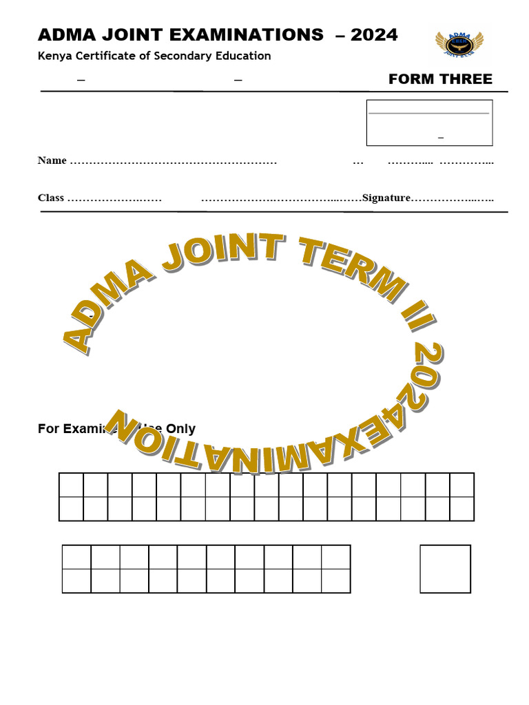 Adma f3 Chem pp1 t2 2024 | PDF | Precipitation (Chemistry) | Materials