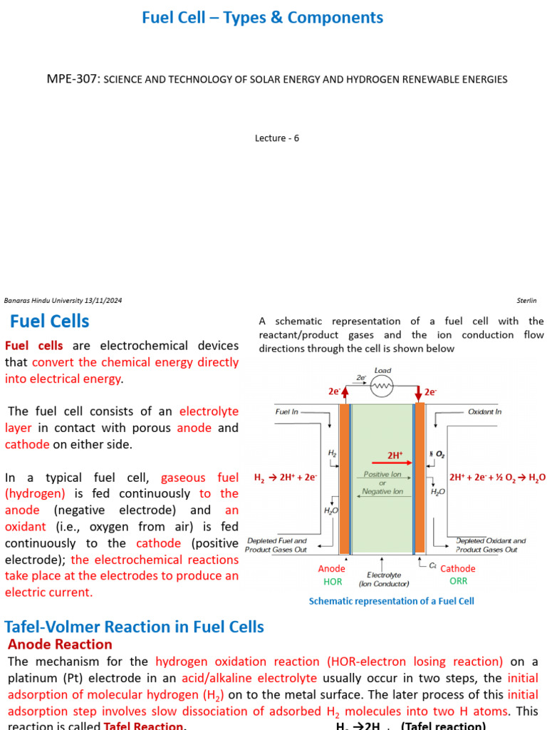 6. Fuel Cells and its Types & its components | PDF | Fuel Cell ...