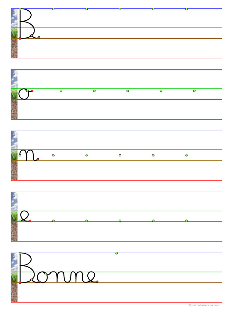 Cahier D'écriture Cursive - Bonne Fête Papa | PDF