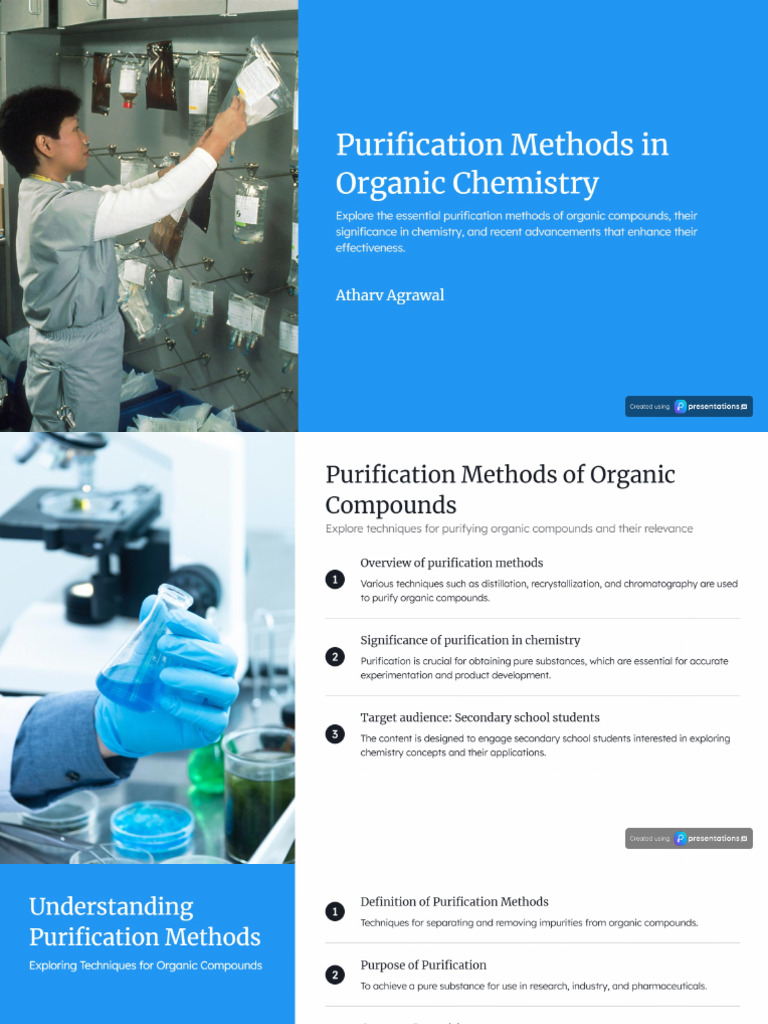 Purification Methods of Organic Compounds Analysis | PDF