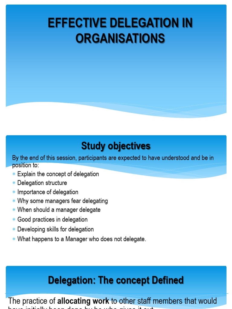EFFECTIVE DELEGATION DPAM | PDF | Psychology | Organizational Behavior