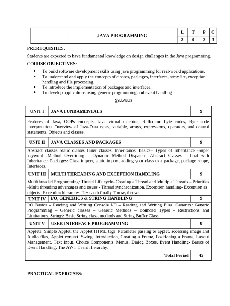 JAVA PROGRAMMING | PDF | Class (Computer Programming) | Thread (Computing) JAVA PROGRAMMING | PDF | Class (Computer Programming) | Thread (Computing)