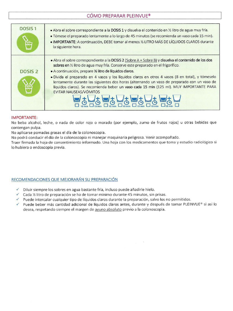 Como-preparar-pleinvue-para-una-colonoscopia-hospital-hve | PDF