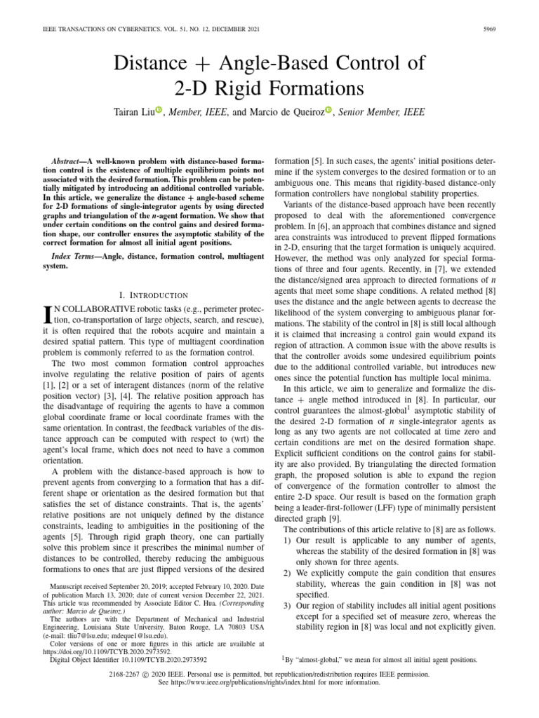 Distance__Angle-Based_Control_of_2-D_Rigid_Formations | PDF | Vertex ...