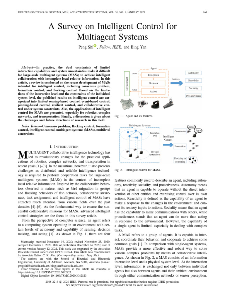 A Survey On Intelligent Control For Multiagent Systems | PDF | Information | Communication
