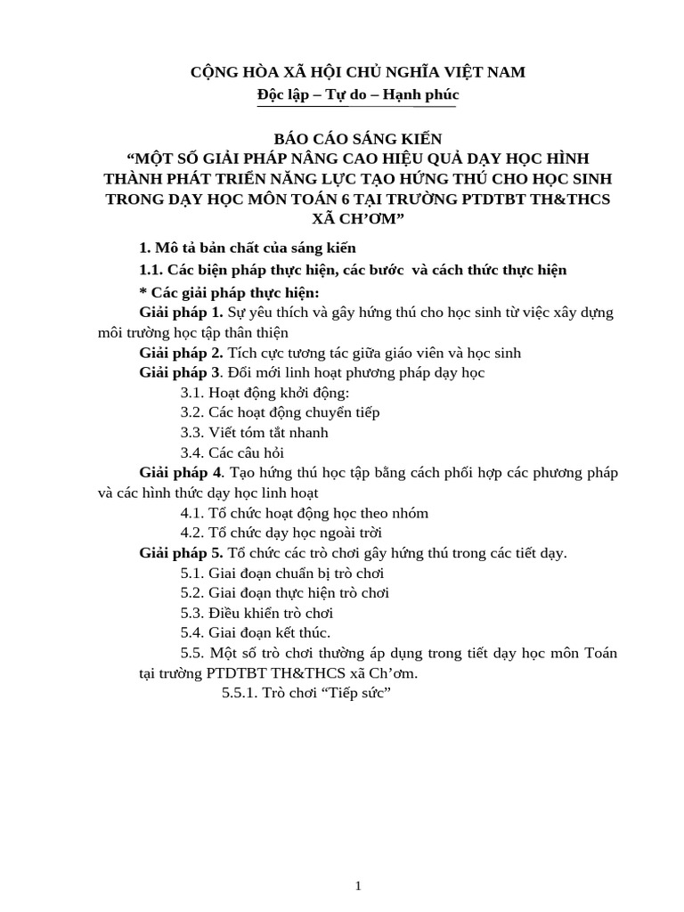 Một số biện pháp nâng cao hiệu quả dạy học hình thành phát triển năng lực tạo hứng thú cho học ...