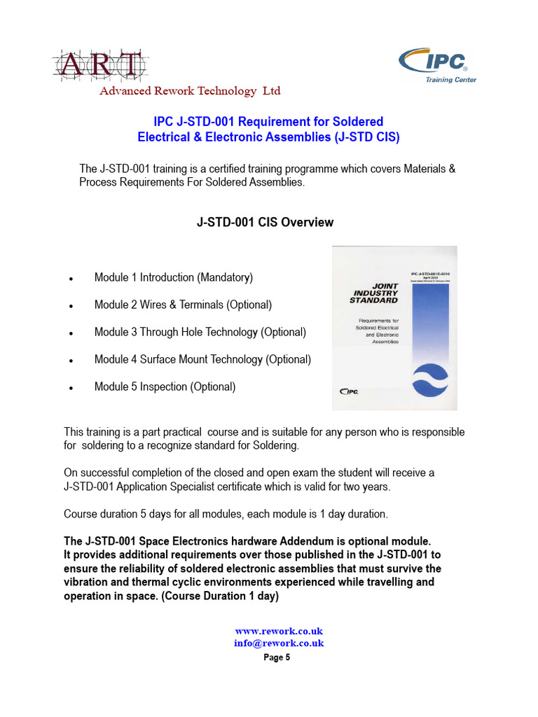 IPC J-STD-001 Requirement For Soldered Electrical & Electronic Assemblies (J-STD CIS) | PDF