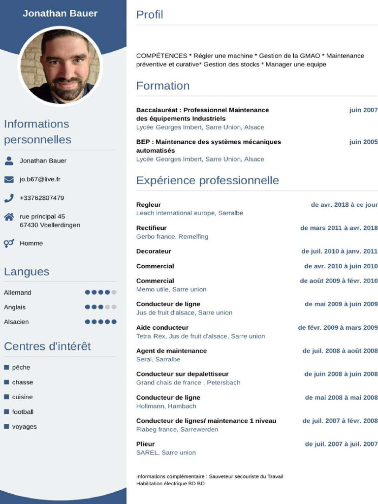 Jonathan Bauer - Cv | PDF