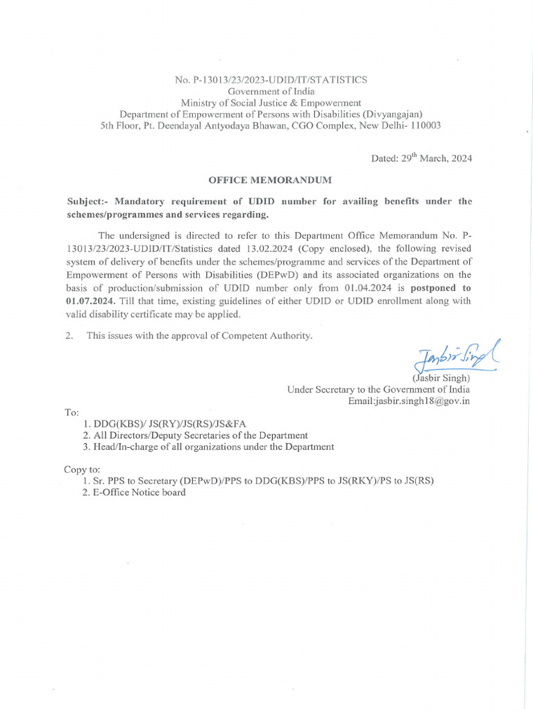 UDID Document For PwDs | PDF