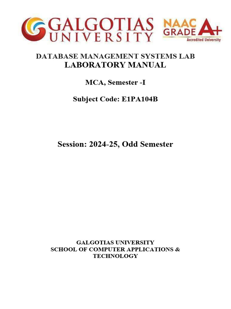 DBMS Lab Manual - 2024-25 3 | PDF | Pl/Sql | Databases