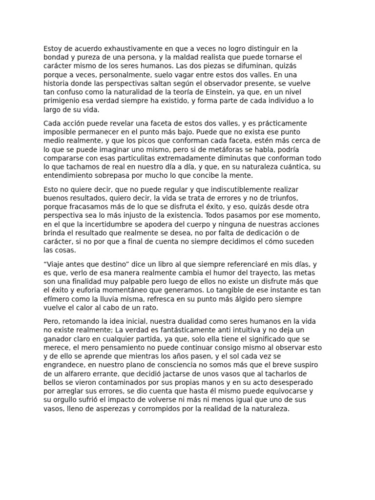 Dualidad humana: entre bondad y maldad | PDF