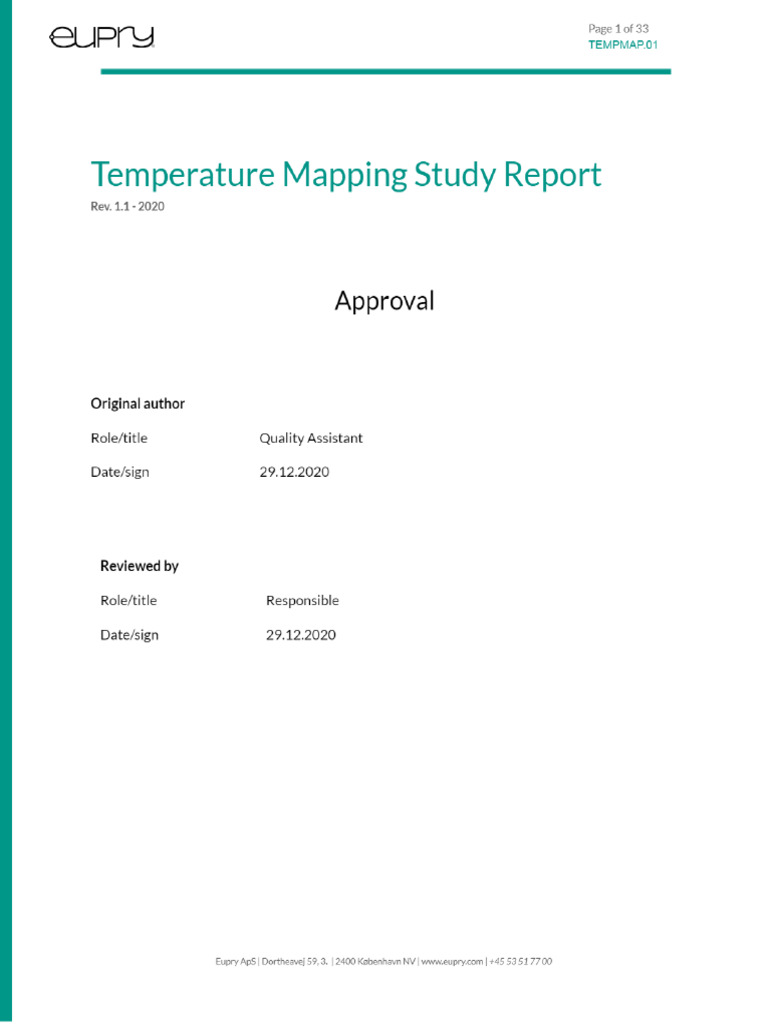 Temperature Mapping Study Report - PDF | PDF