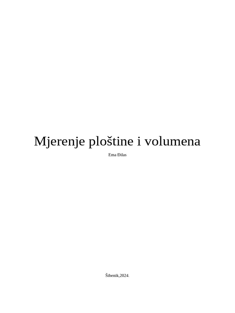 Mjerenje Ploštine I Volumena | PDF