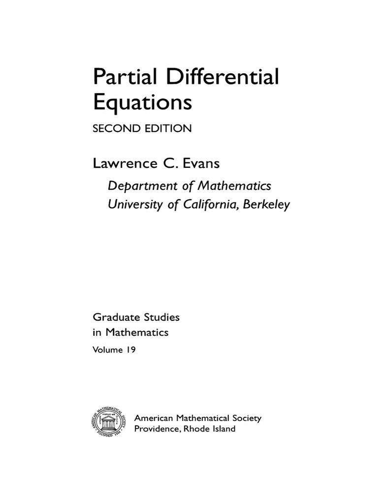 (Graduate Studies in Mathematics) Lawrence C. Evans - Partial Differential Equations - Second ...