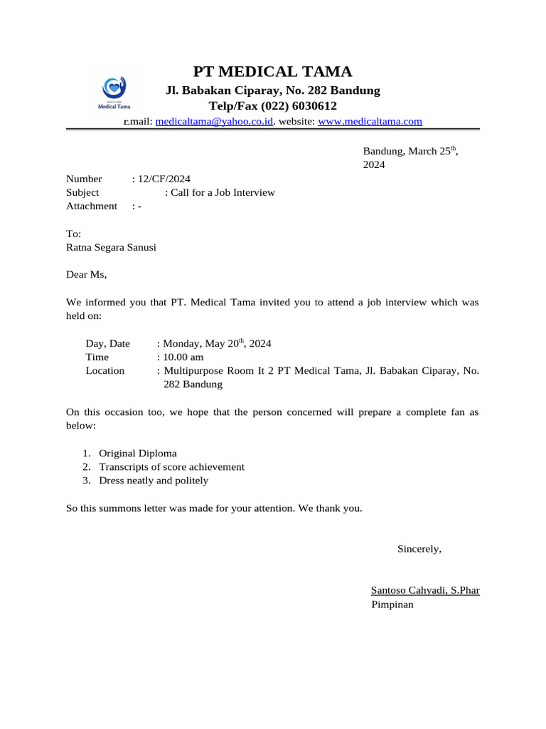 Balasan Surat (Bahasa Inggris) | PDF