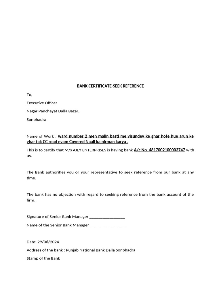 Bank Certificate | PDF