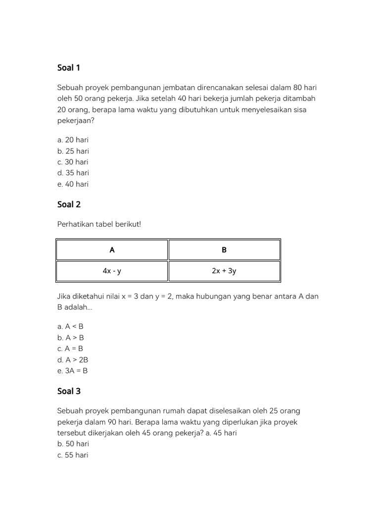 Latihan Soal Matematika TIU | PDF