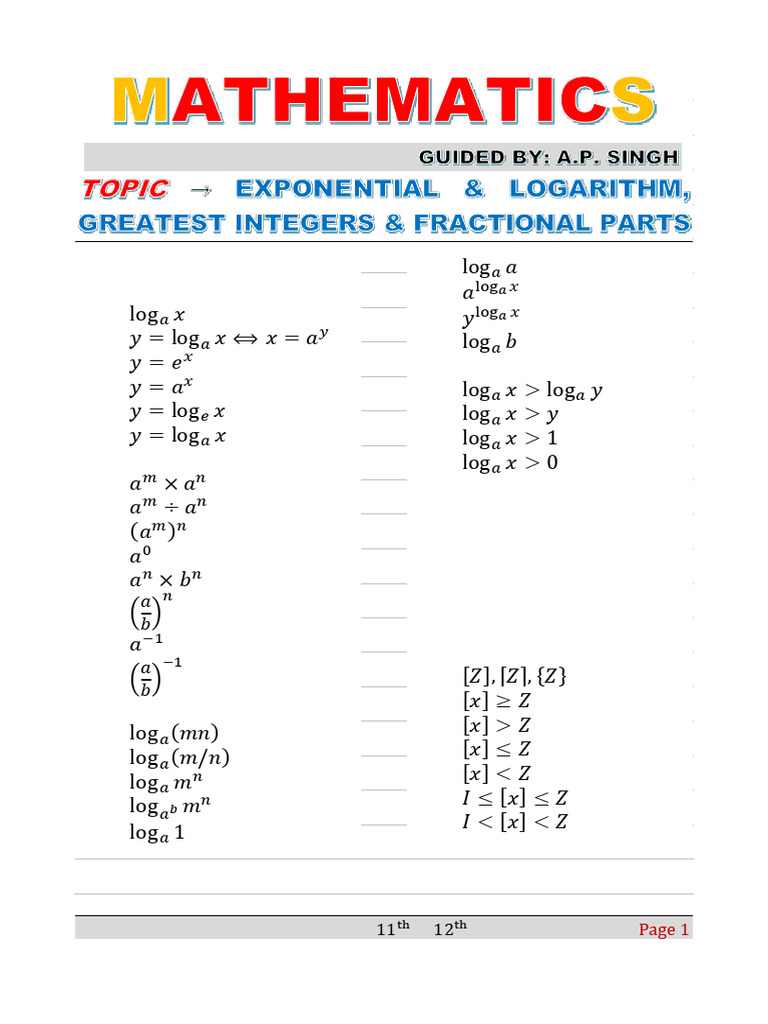 4 Exponential and Logarithm | PDF